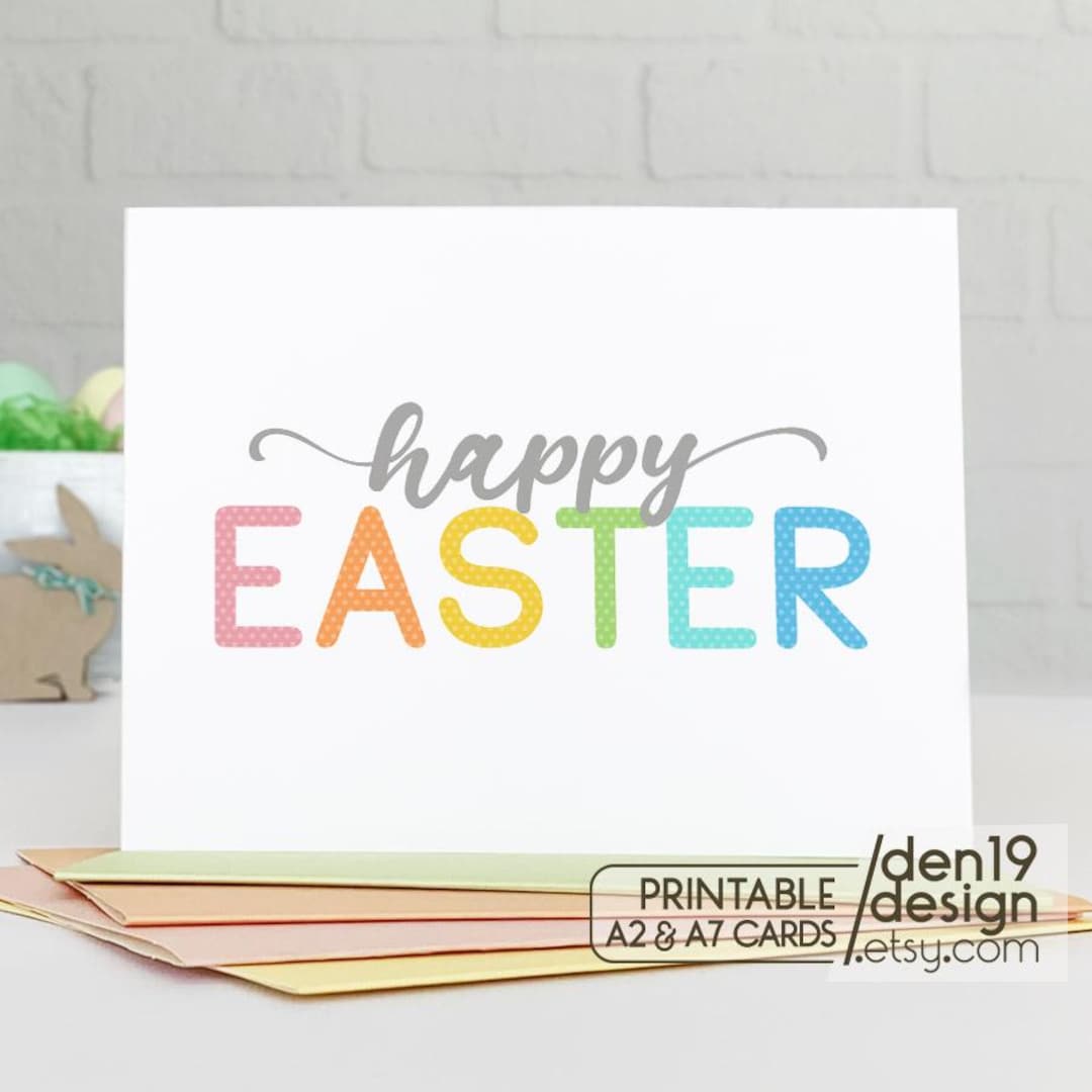 Happy Easter Printable Card / Instant Download PDF / Easter Card ...