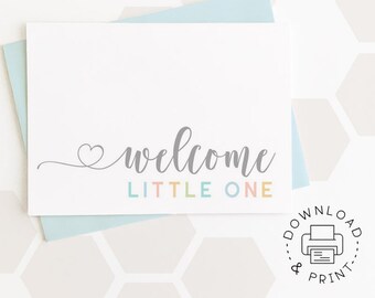 Printable Welcome to the World Little One Card Printable Baby Shower ...