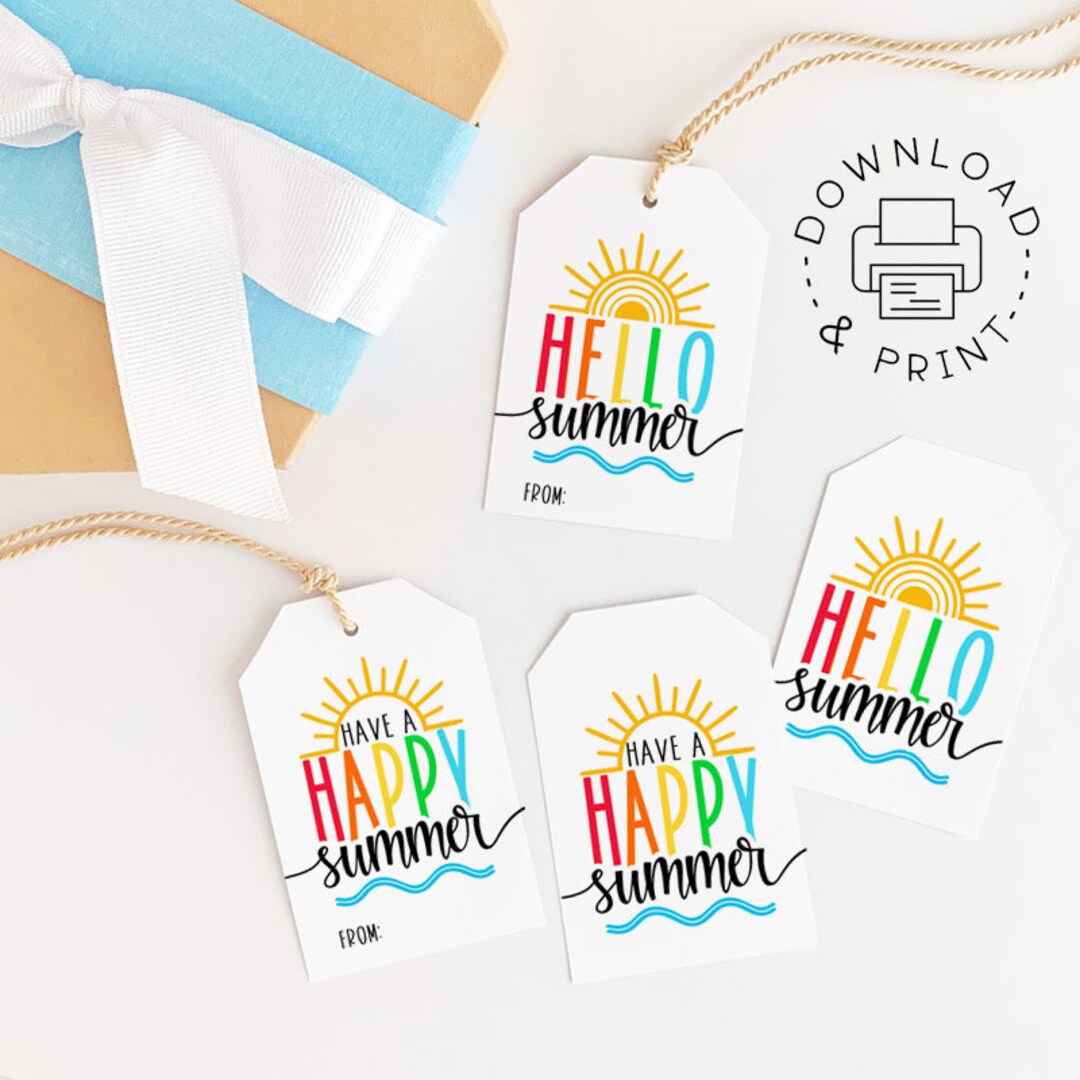 Printable Gift Tags / Have A Happy Summer & Hello Summer Favor Tags ...