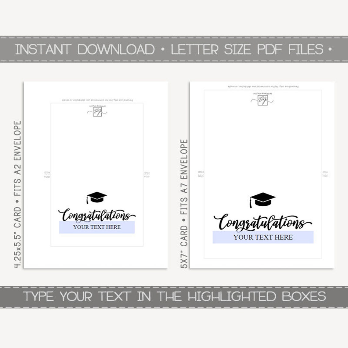 Editable & Printable Graduation Card / Instant Download PDF / - Etsy