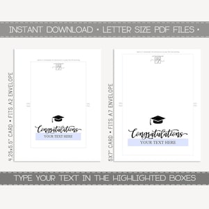 Editable & Printable Graduation Card / Instant Download PDF / Card ...