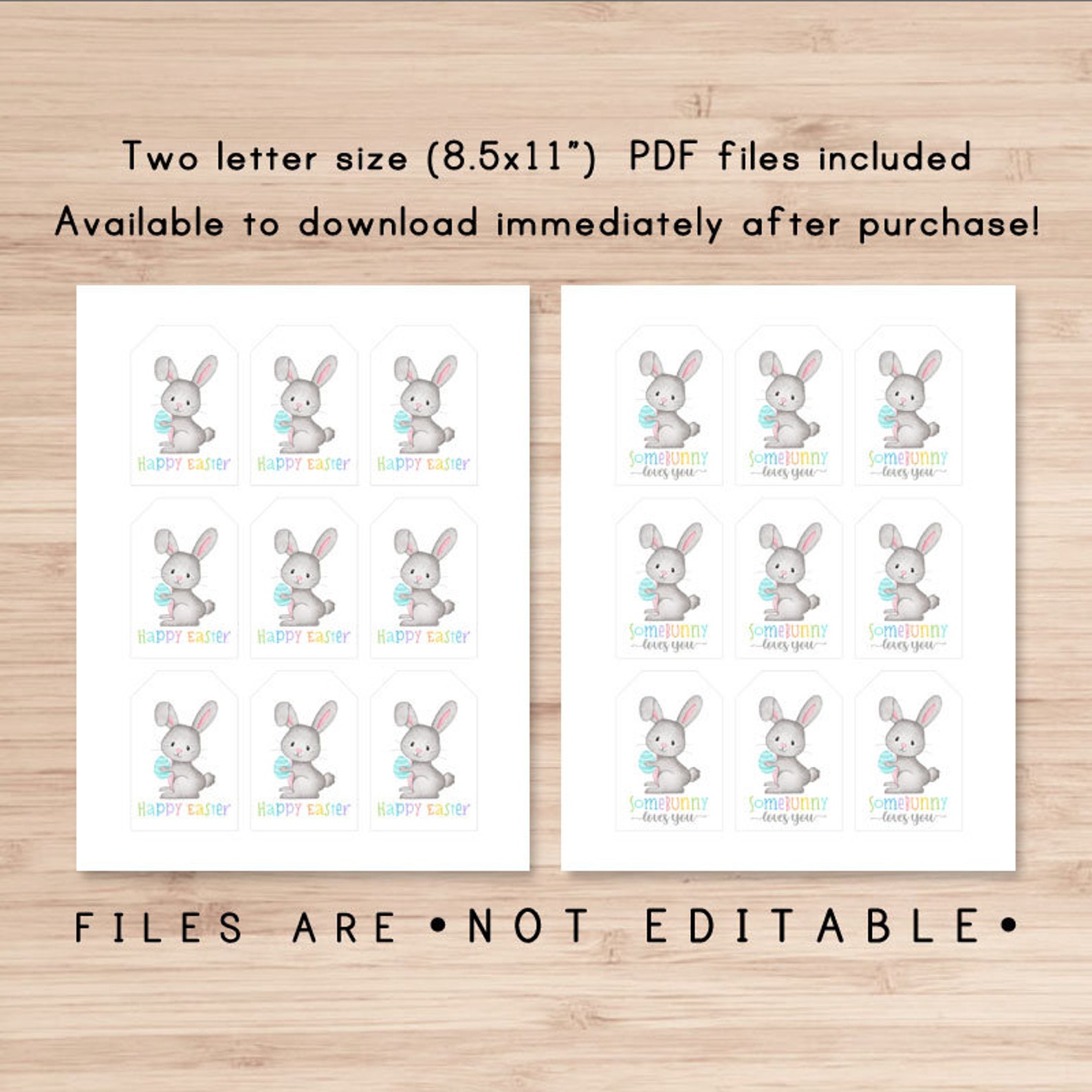 Printable Gift Tags / Easter Bunny Gift Tag / Easter Favor Tag | Etsy