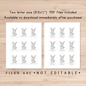 Printable Gift Tags / Easter Bunny Gift Tag / Easter Favor Tag | Etsy