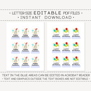 Editable & Printable Gift Tags / Happy Birthday Gift Tag / Birthday ...