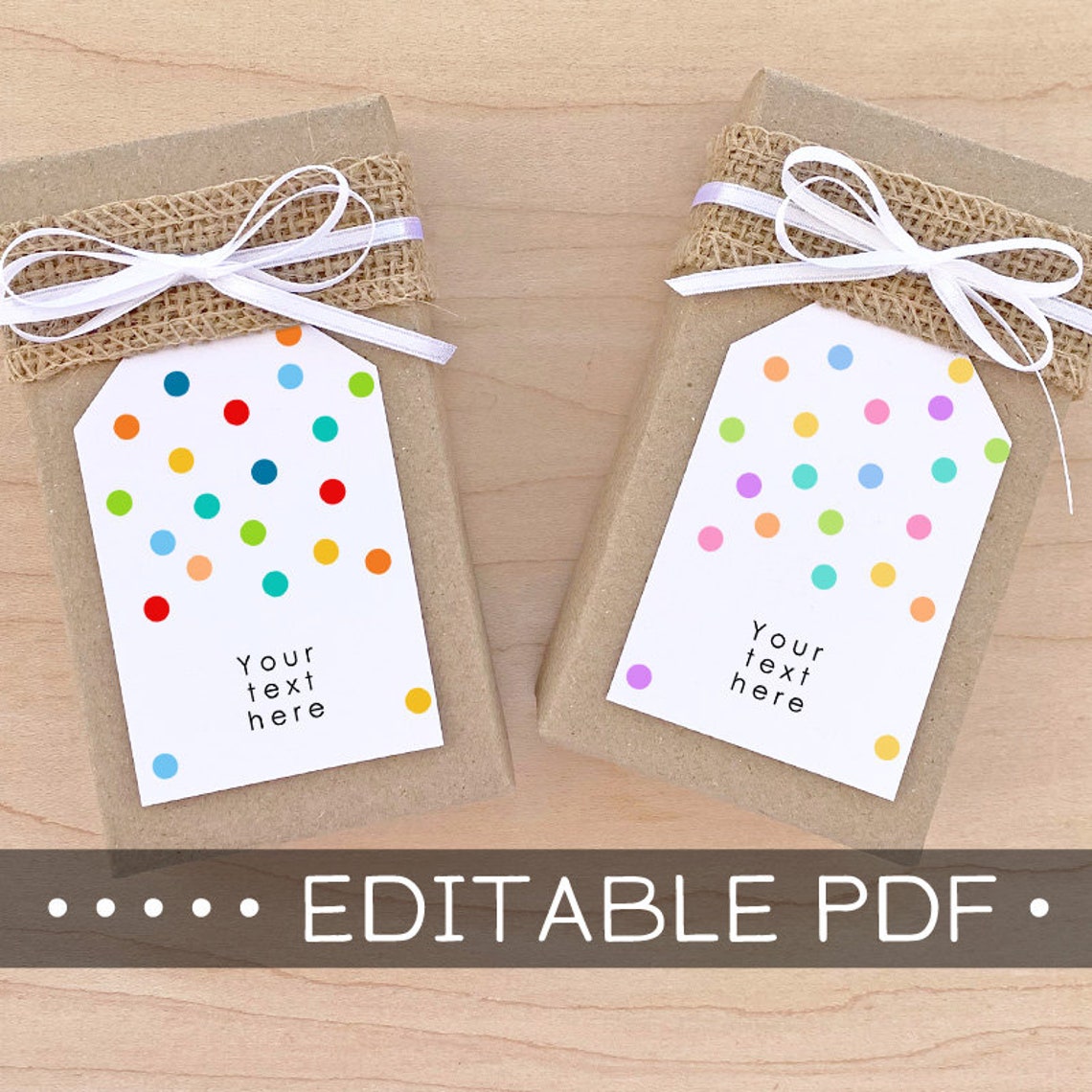 Editable & Printable Gift Tags / Confetti Gift Tags / Favor - Etsy