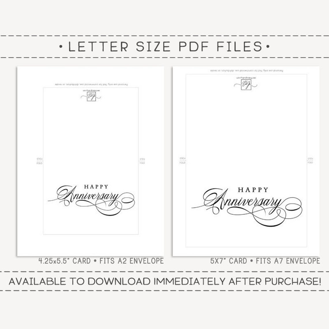 Printable Happy Anniversary Card / Instant Download PDF / - Etsy