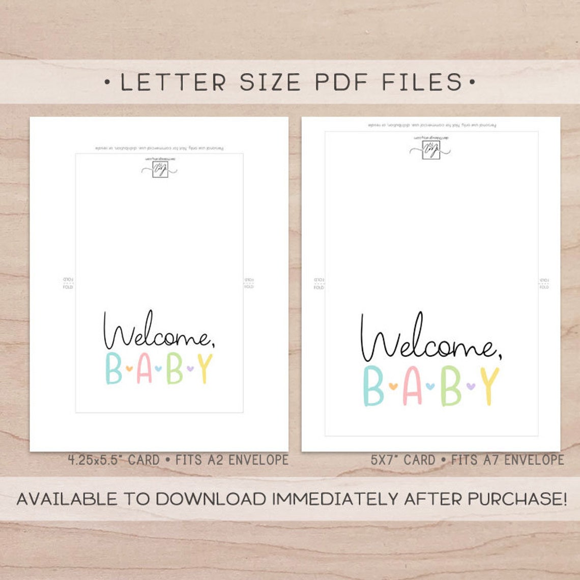 Welcome Baby Printable Card / Instant Download PDF / Card | Etsy
