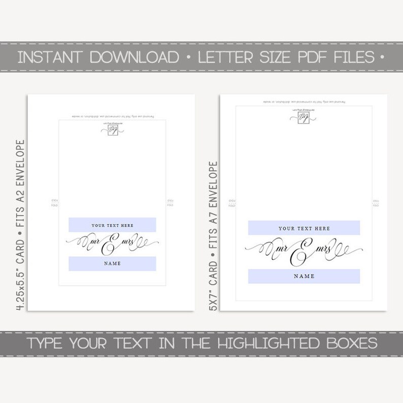 Editable & Printable Wedding Card / Instant Download PDF / - Etsy