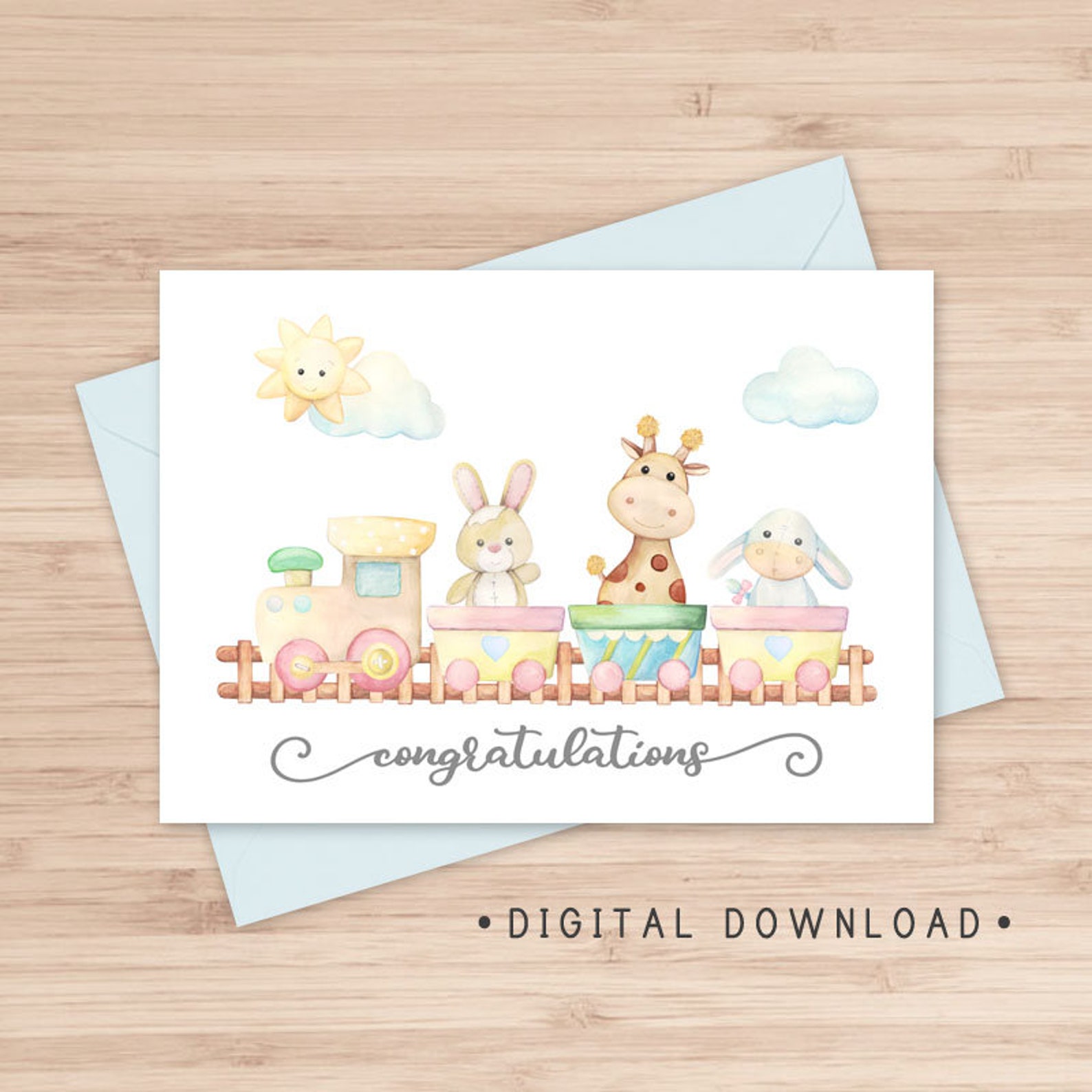 Congratulations Printable Card / Instant Download PDF / New | Etsy