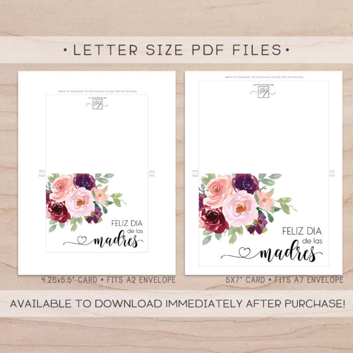 Feliz Día De Las Madres Printable Card / Spanish Mother's | Etsy