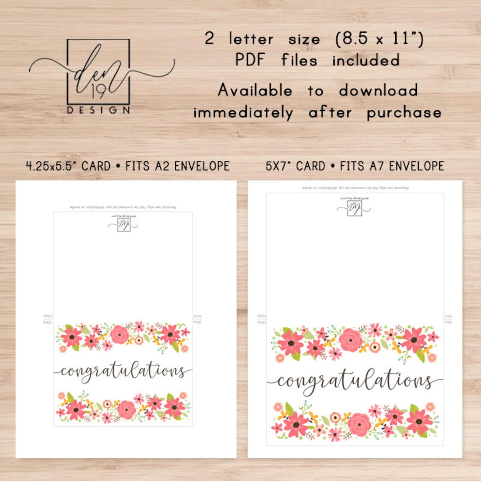 Congratulations Printable Card / Instant Download PDF / Card | Etsy