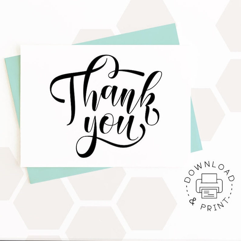 Thank You Printable Card / Instant Download PDF / Card Template - Etsy