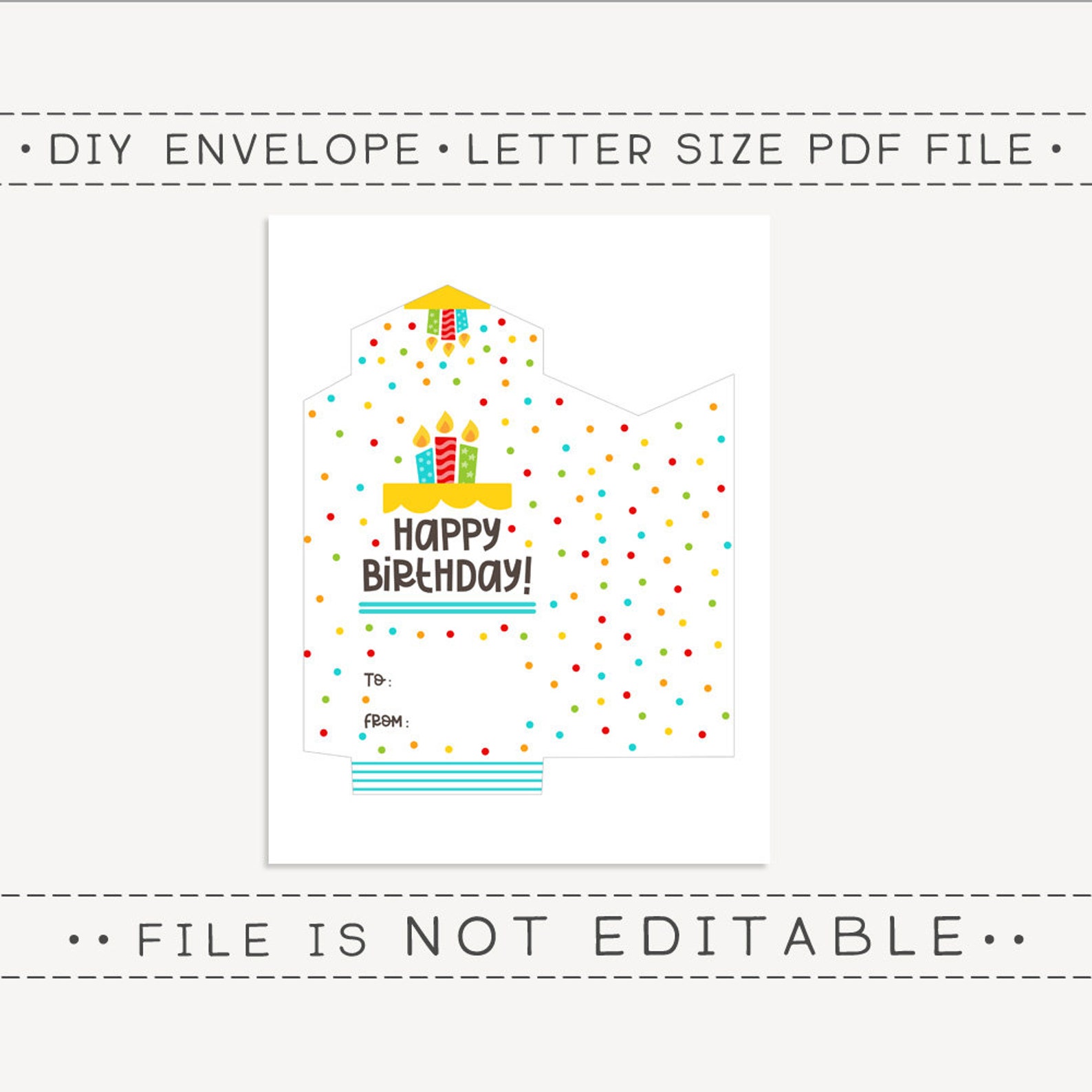 Printable Birthday Money Gift Envelope / Instant Download PDF - Etsy
