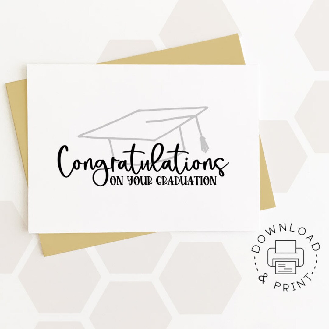 Congratulations on Your Graduation Printable Card / Instant Download ...