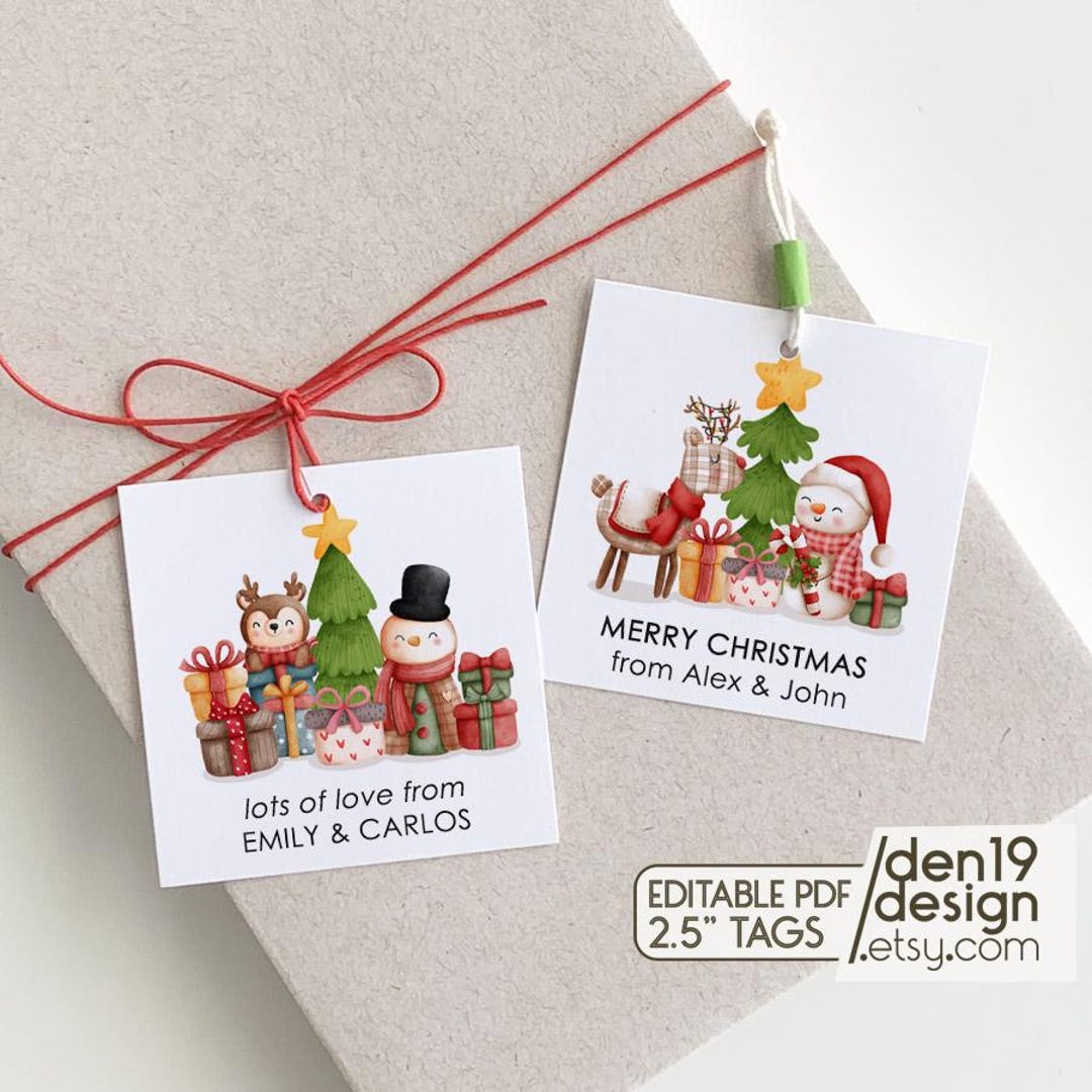 Editable Snowman Christmas Gift Tags (PDF) - Etsy