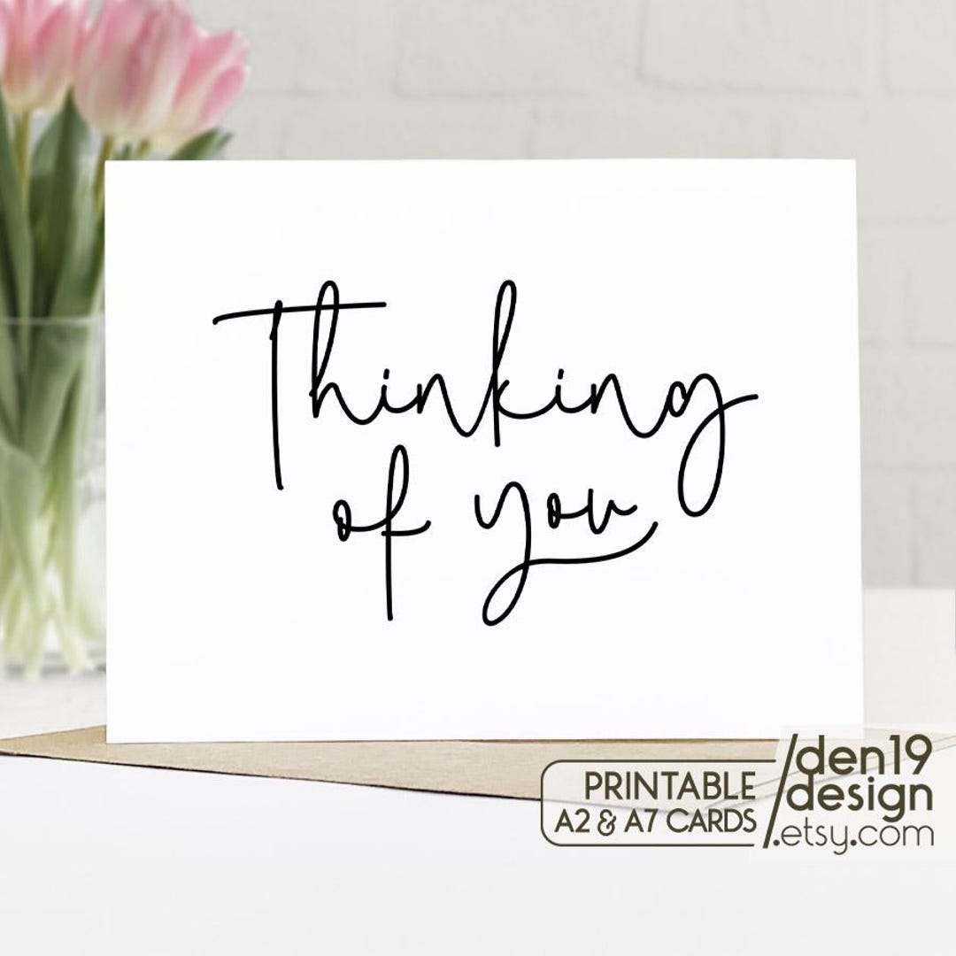 Thinking of You Printable Card / Instant Download PDF / Card Template ...