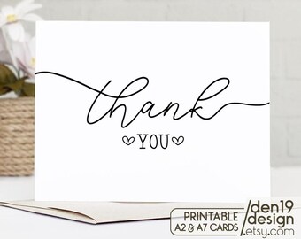 Thank You Printable Card / Instant Download PDF / Thank You ...
