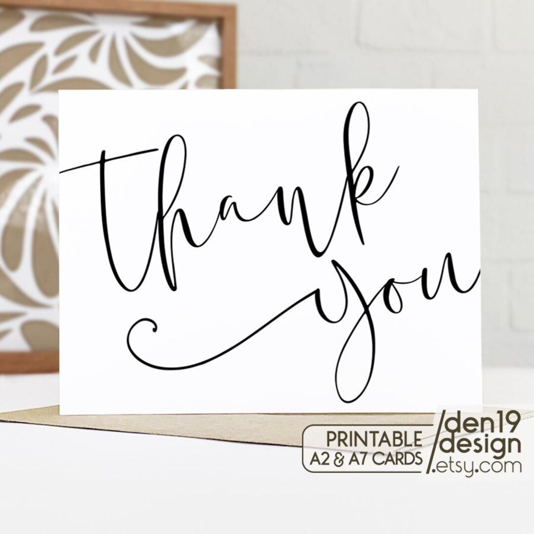 Thank You Printable Card / Instant Download PDF / Card Template - Etsy