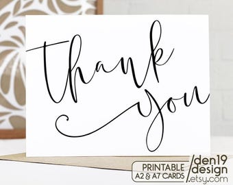 Thank You Printable Card / Instant Download PDF / Thank You ...