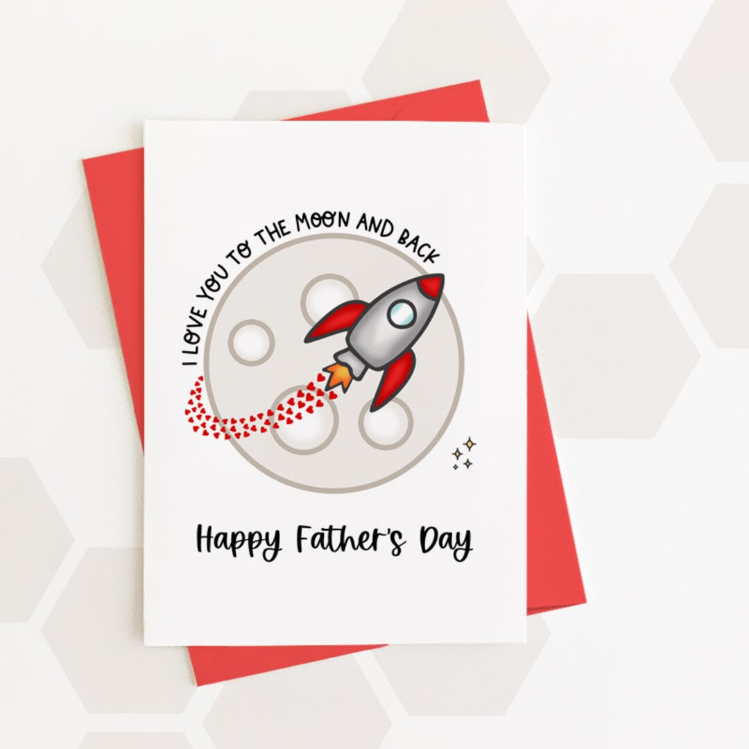 Printable Happy Father's Day Card / I Love You to the Moon - Etsy