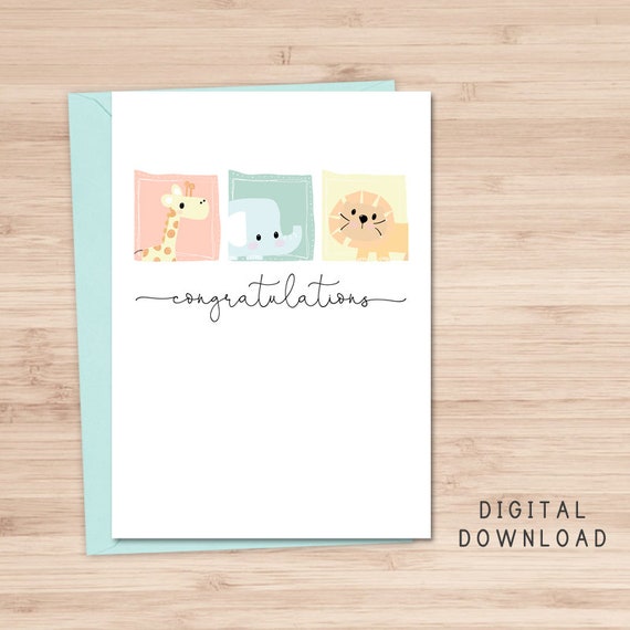 Congratulations Printable Card / Instant Download PDF / Card | Etsy