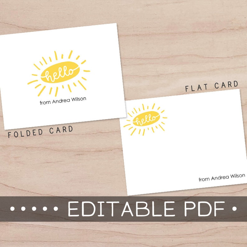 Editable & Printable Stationery Card / Flat and Foldable A2 - Etsy