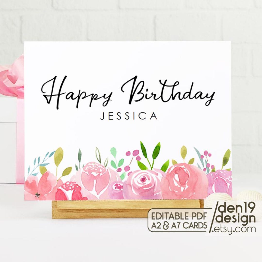 Editable & Printable Happy Birthday Card / Instant Download PDF / Card ...