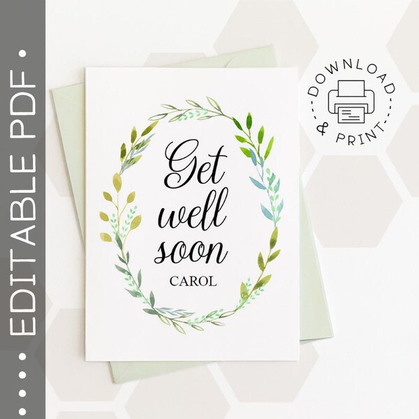 Get Well Soon Card - Etsy