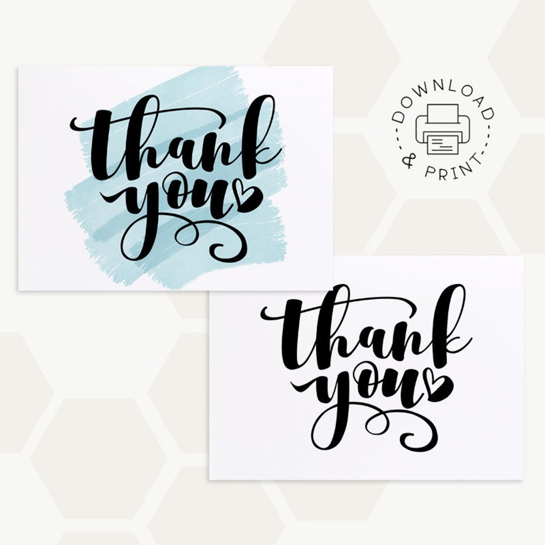 Thank You Printable Card / Instant Download PDF / Card Template - Etsy