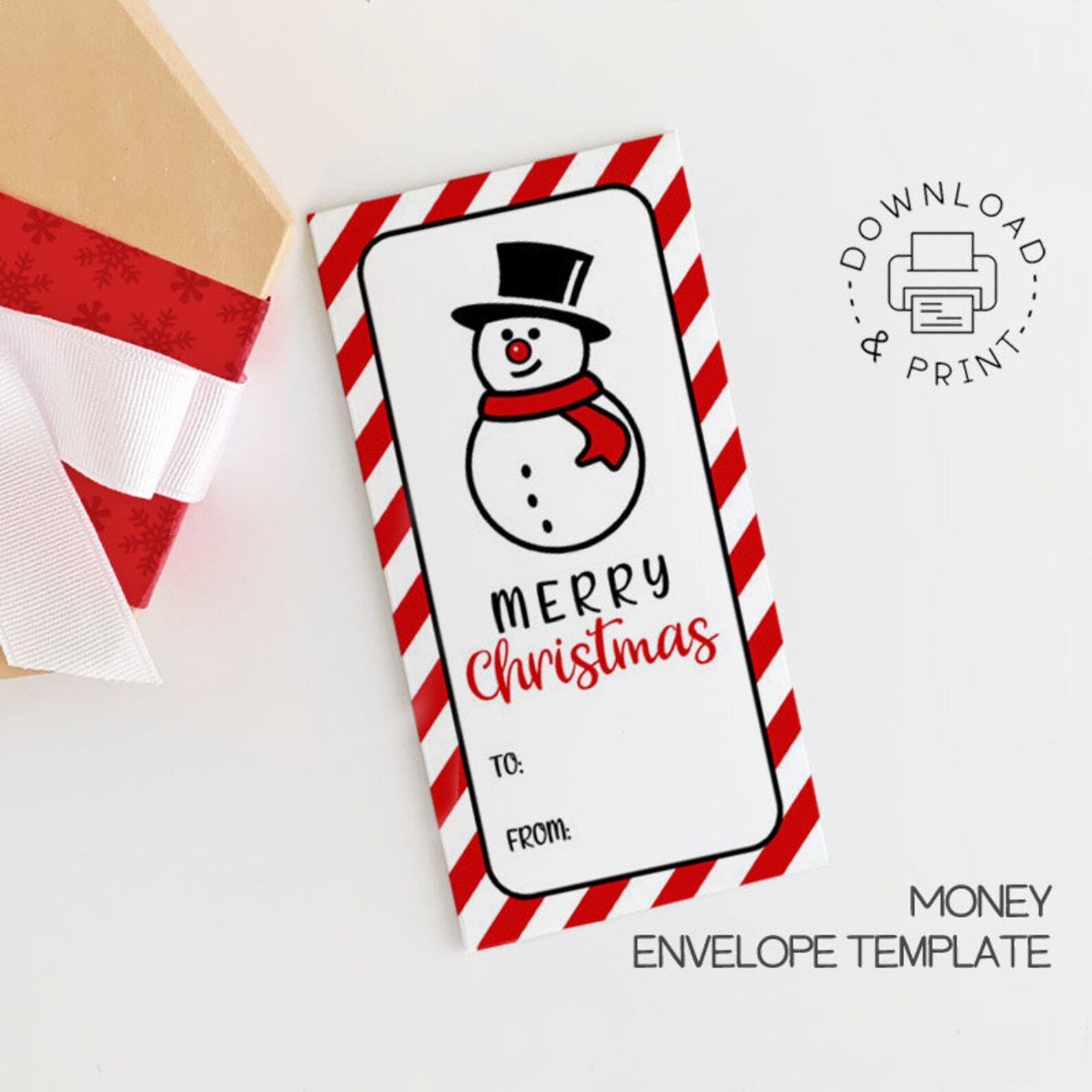 Printable Christmas Money Gift Envelope / Instant Download PDF - Etsy