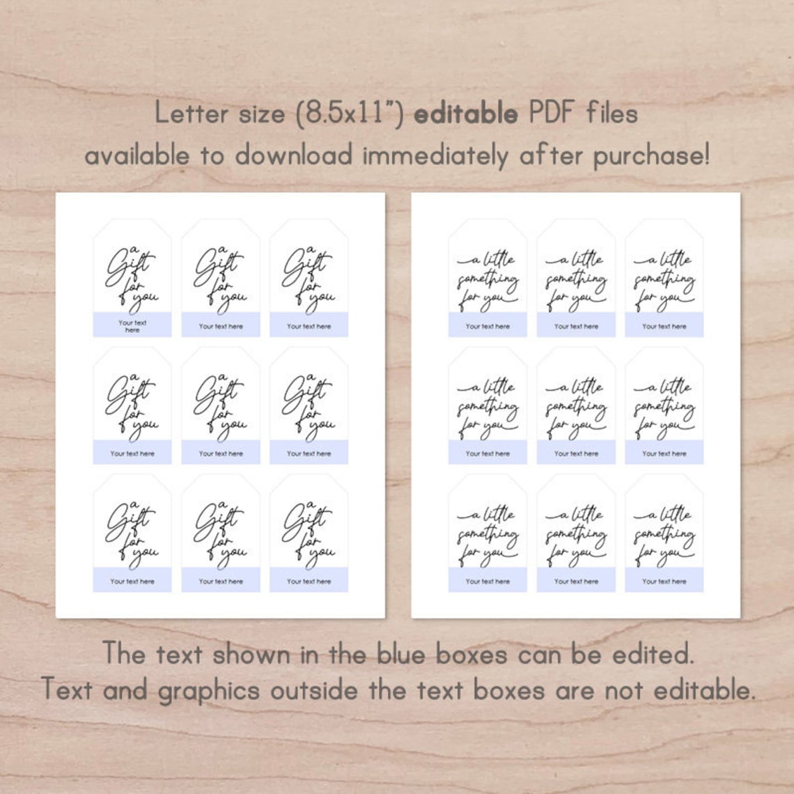 Editable & Printable Gift Tags / A Gift for You Tag / A Little - Etsy