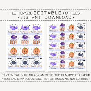 Editable & Printable Halloween Gift Tags / Trick or Treat Favor Tags ...