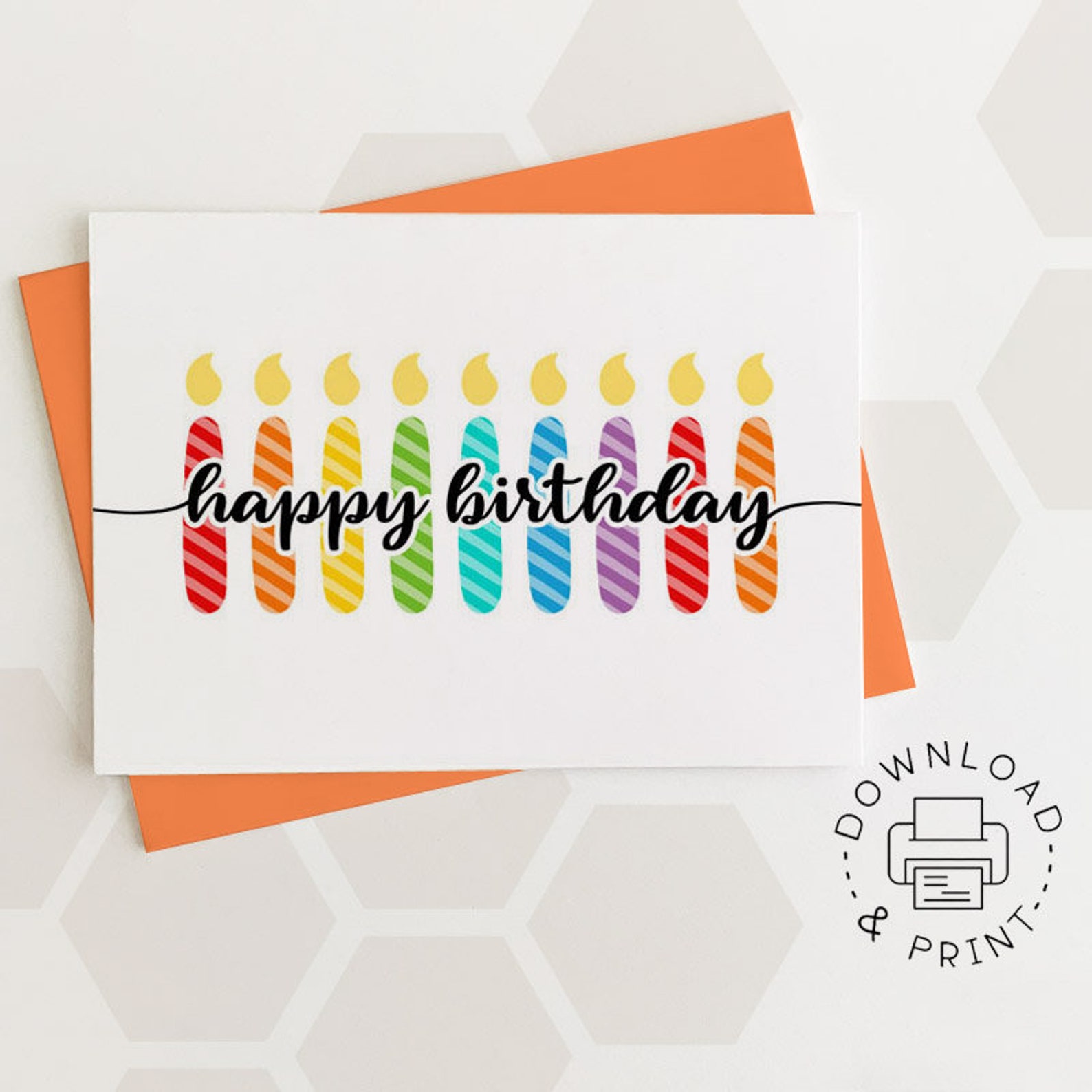 Set of 4 Printable Birthday Cards / Happy Birthday Card / - Etsy