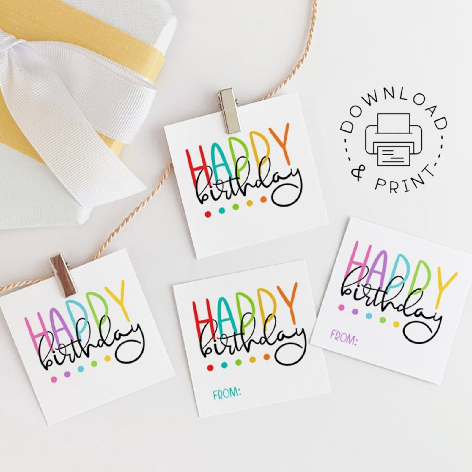 Printable Gift Tags / Happy Birthday Gift Tags / Gift Labels - Etsy