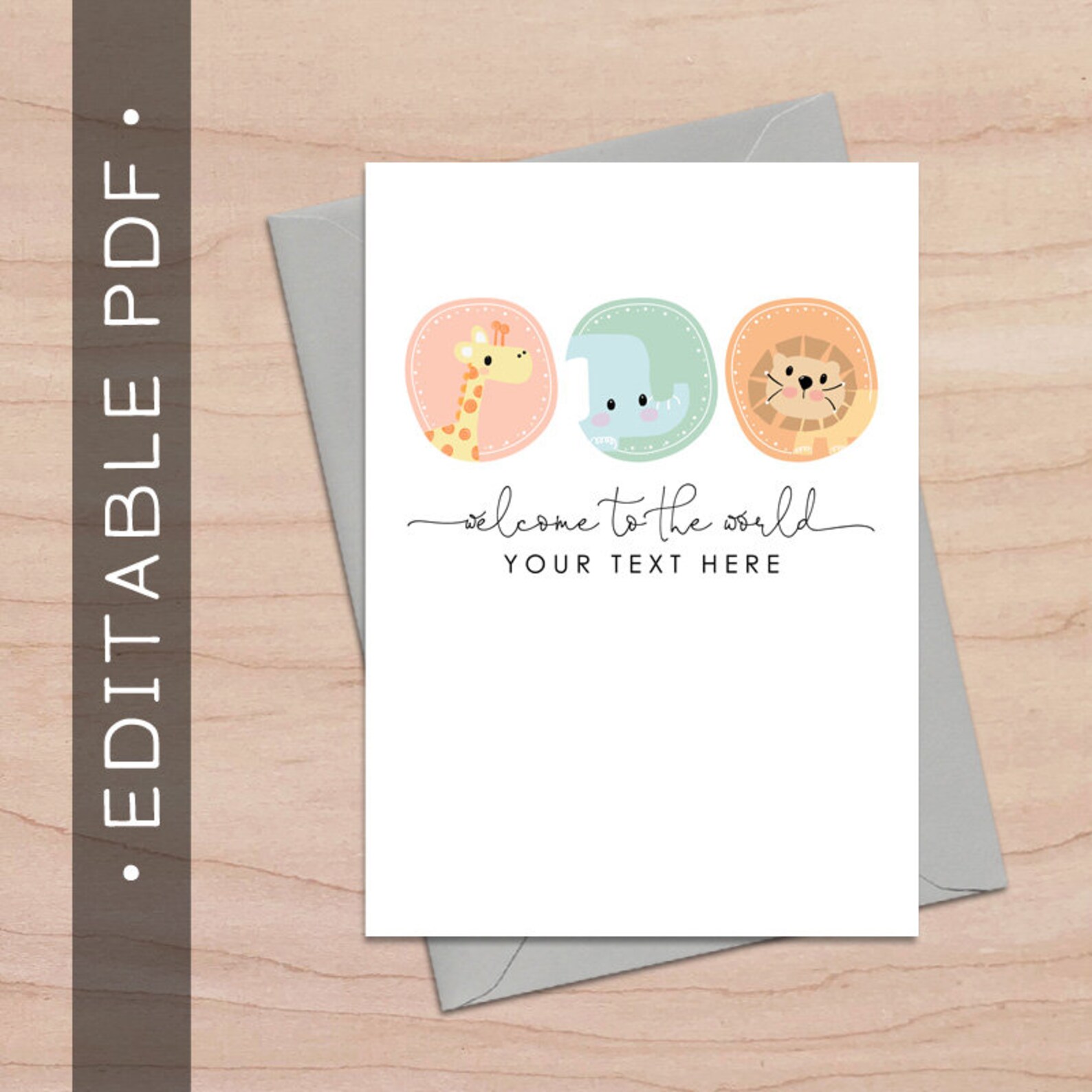 Editable & Printable Welcome Baby Card / Instant Download PDF - Etsy Canada