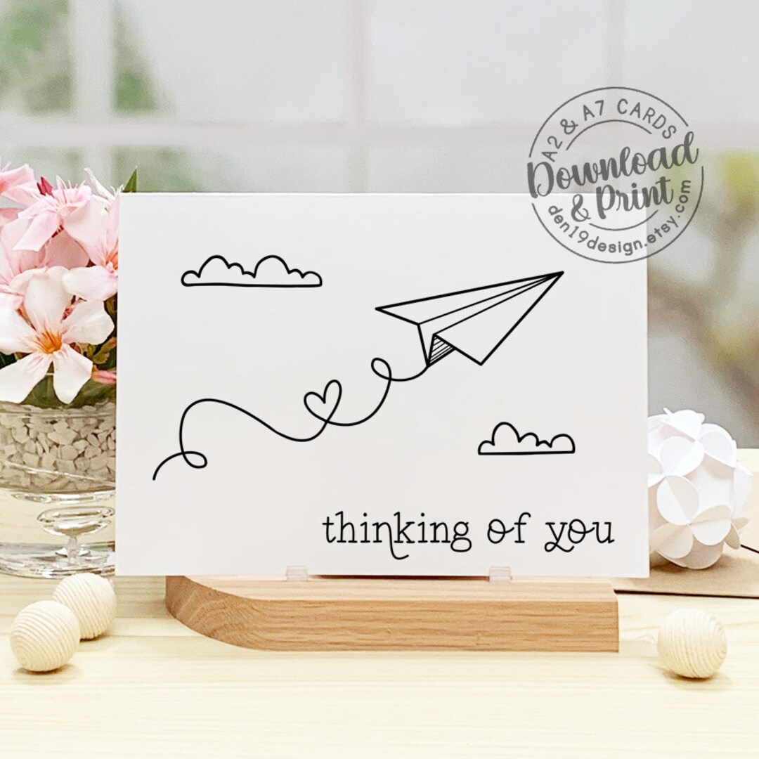 Thinking of You Printable Card / Instant Download PDF / Card Template ...