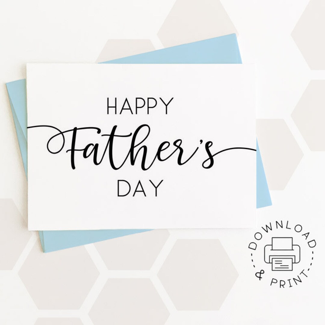 Happy Father's Day Printable Card / Instant Download PDF / Card ...