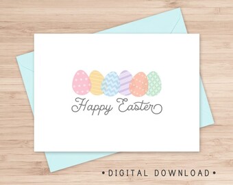 Happy Easter Printable Card / Instant Download PDF / Easter | Etsy