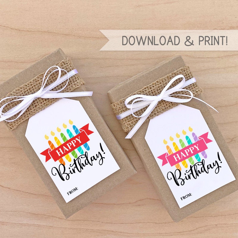Printable Gift Tags / Happy Birthday Gift Tag / Birthday Gift - Etsy