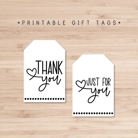 Printable Gift Tags / Thank You Tag / Just for You Tag / Favor | Etsy