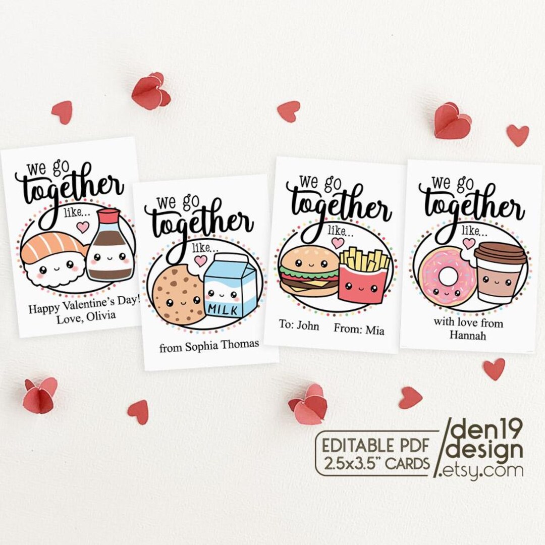 Editable & Printable 2.5x3.5" Cards / Valentine's Day Classroom ...