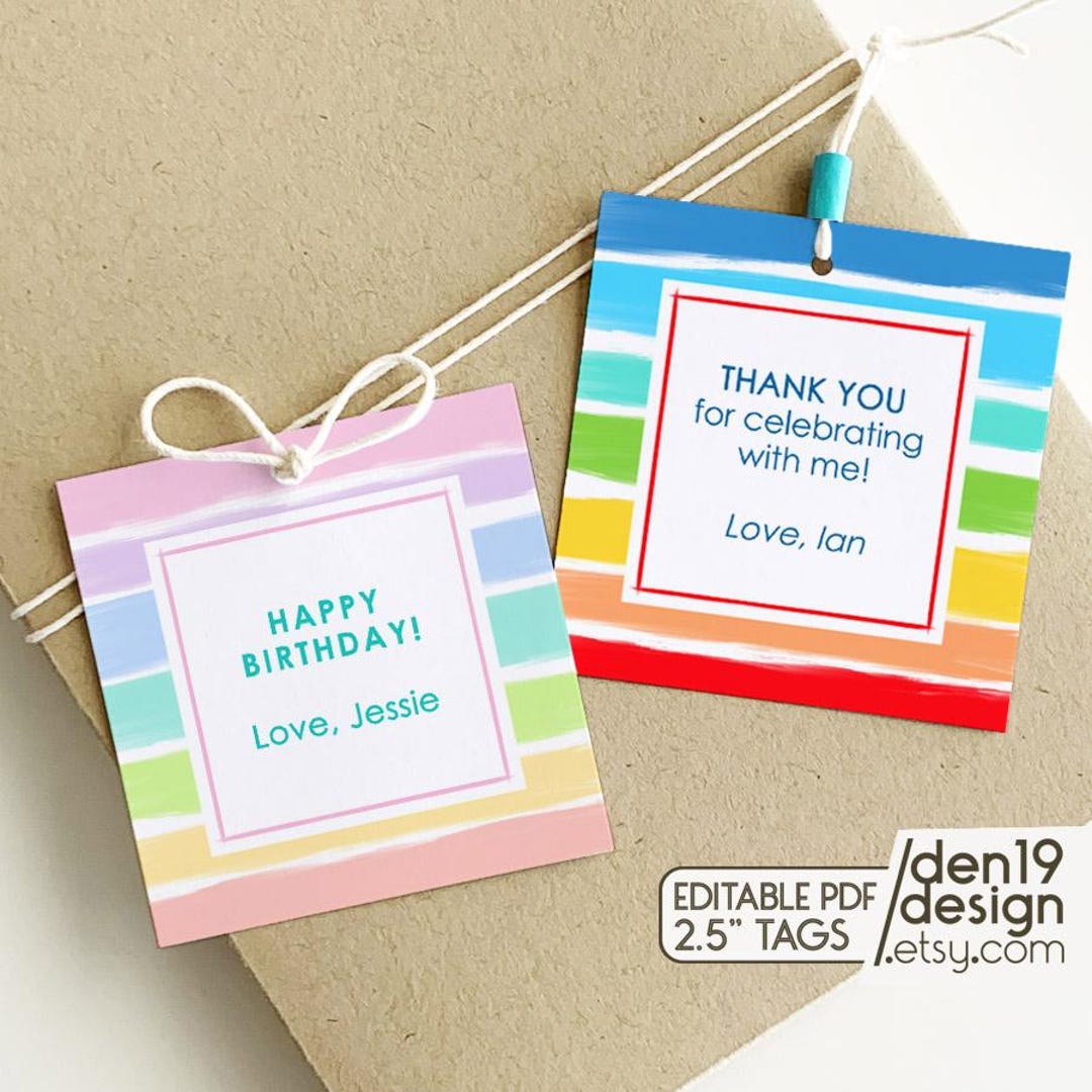 Editable & Printable Gift Tags / Colorful All Occasion Favor Tags ...