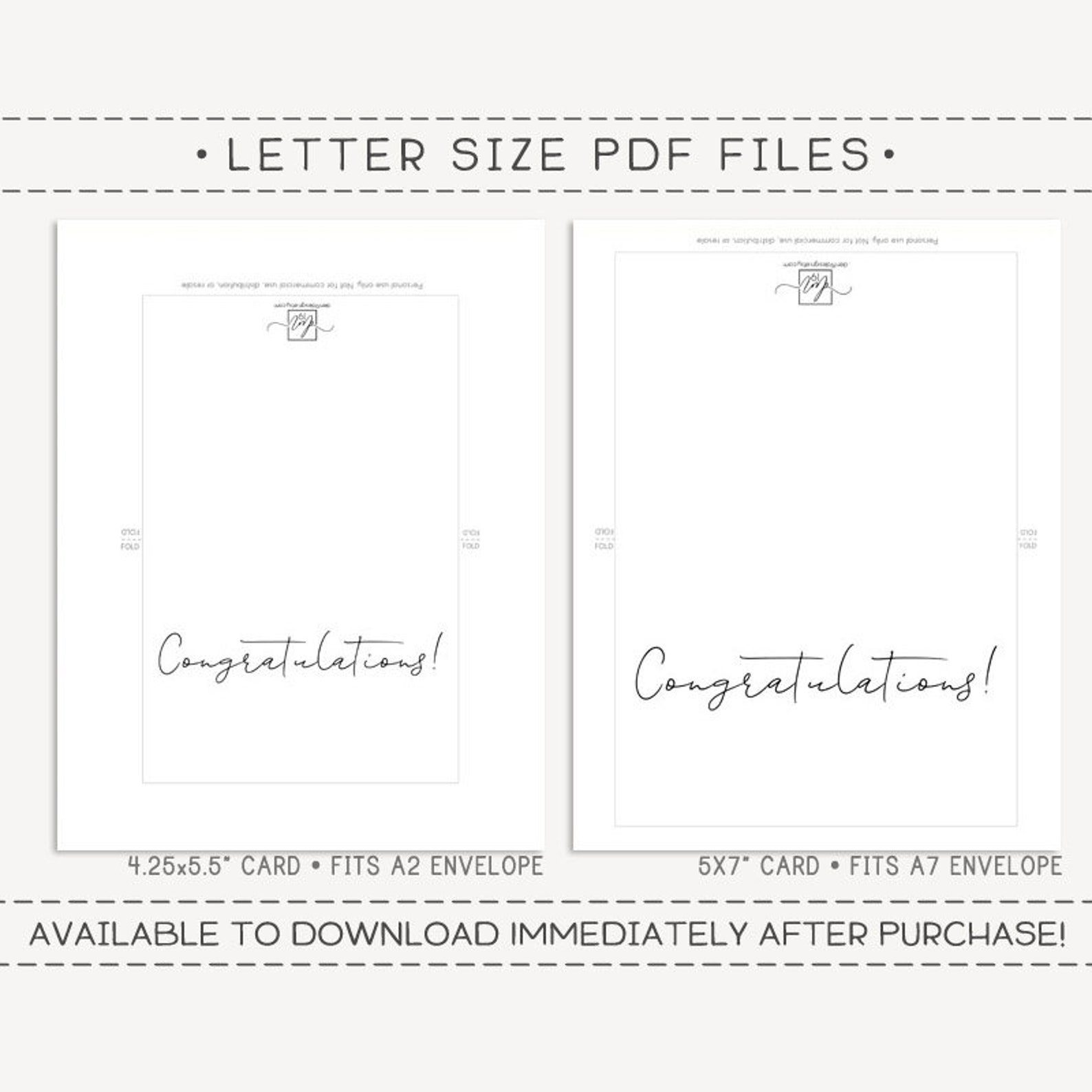 Congratulations Printable Card / Instant Download PDF / Card - Etsy