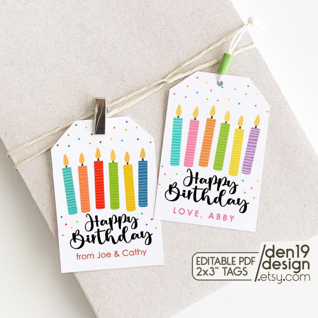 Editable & Printable Gift Tags / Happy Birthday Tag / Instant Download ...
