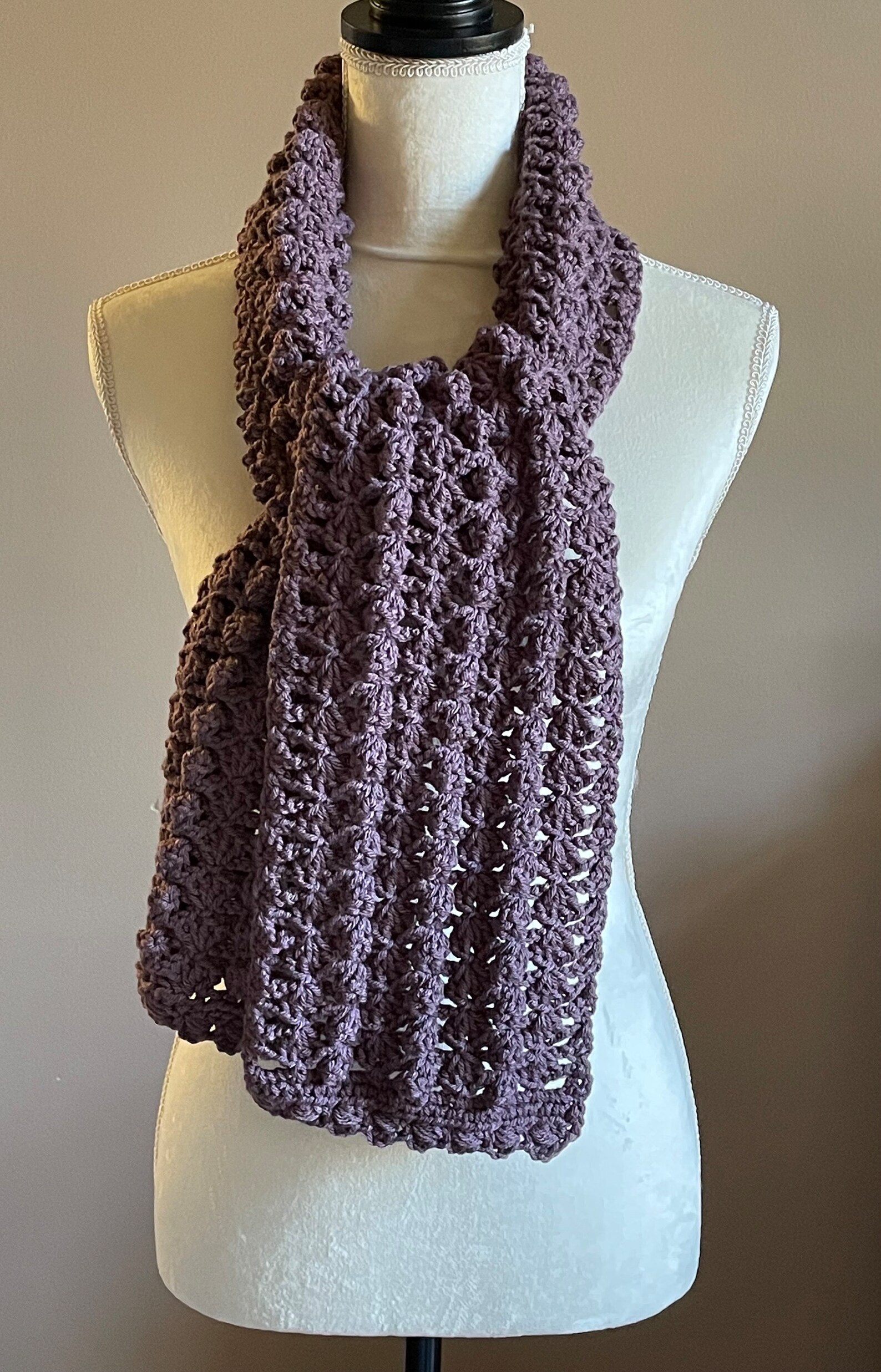 French Lilac Handmade Textured Winter Scarf - Etsy