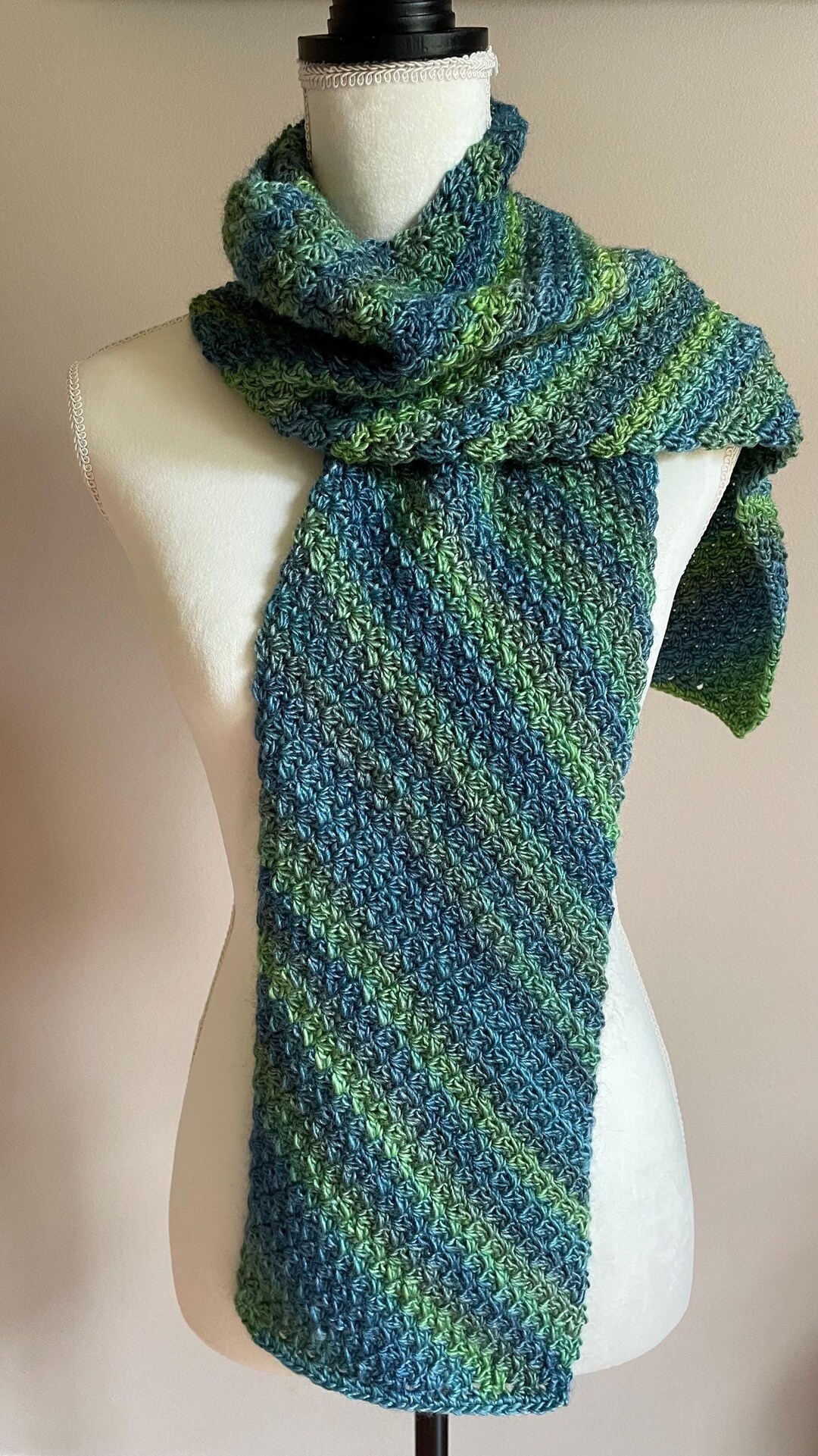 Wool Northern Lights Textured Winter Scarf - Etsy
