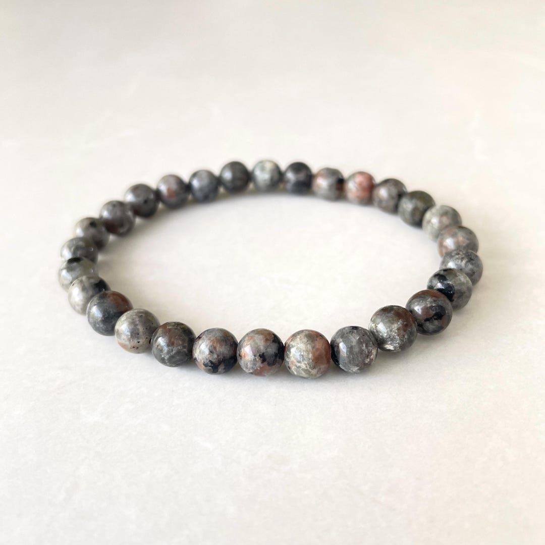 6mm Yooperlite Bracelet, Natural Fire Rock Stone -healing Natural Stone ...