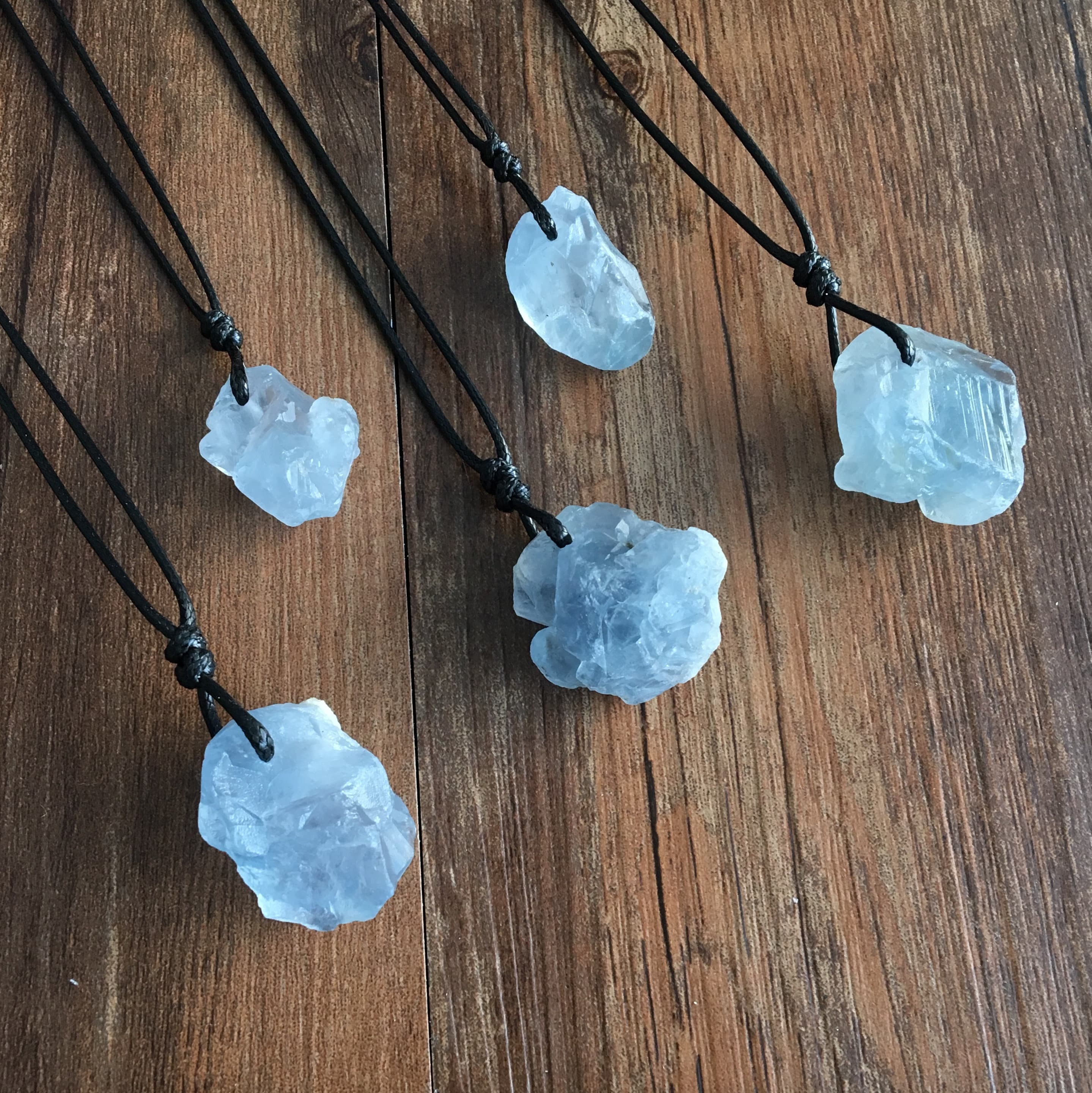 Raw Celestite Cluster pendant blue celestite necklace | Etsy