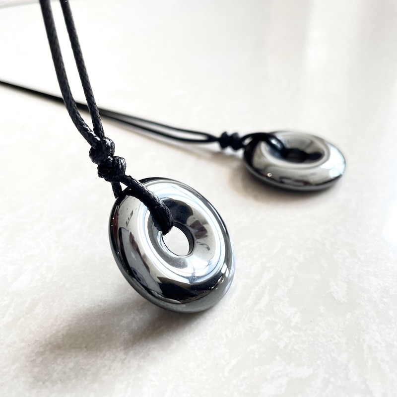 Hematite Donut Necklaces - Etsy UK