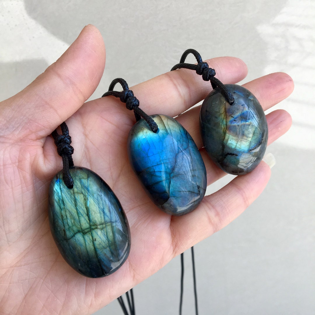 Natural Labradorite Stone Pendant Necklace-healing Natural Stone ...